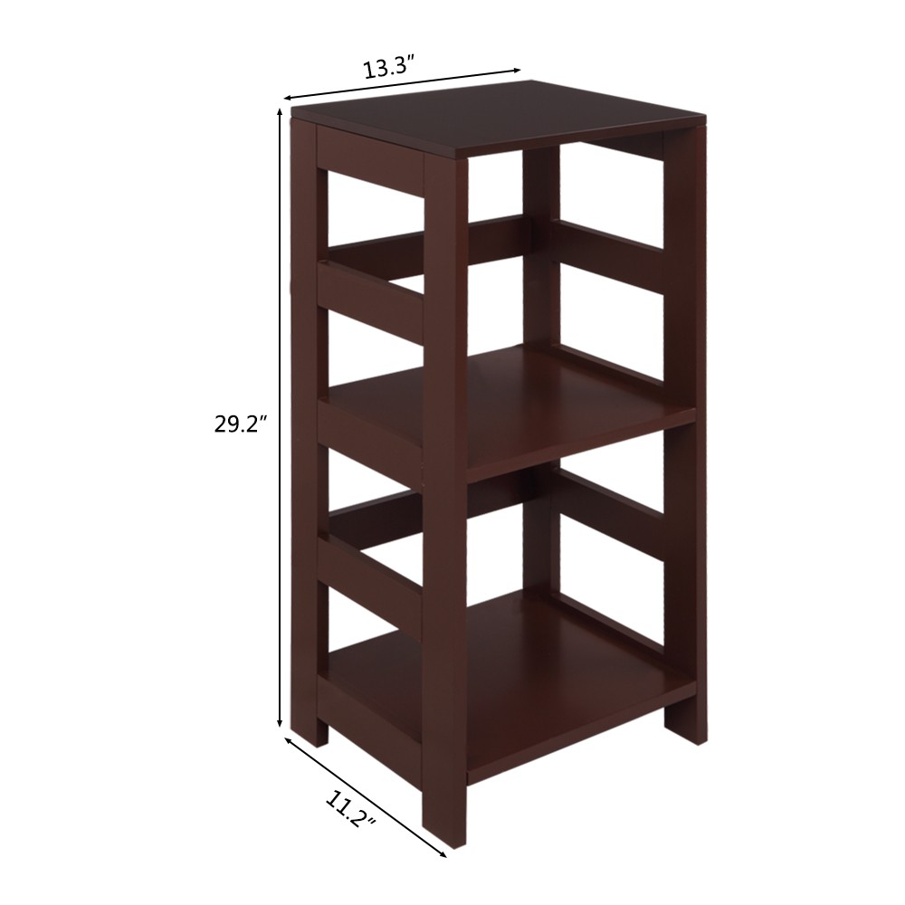 Wooden Bookshelf Book Display Etagere Rack 3 Tier Bookcase Storage ...