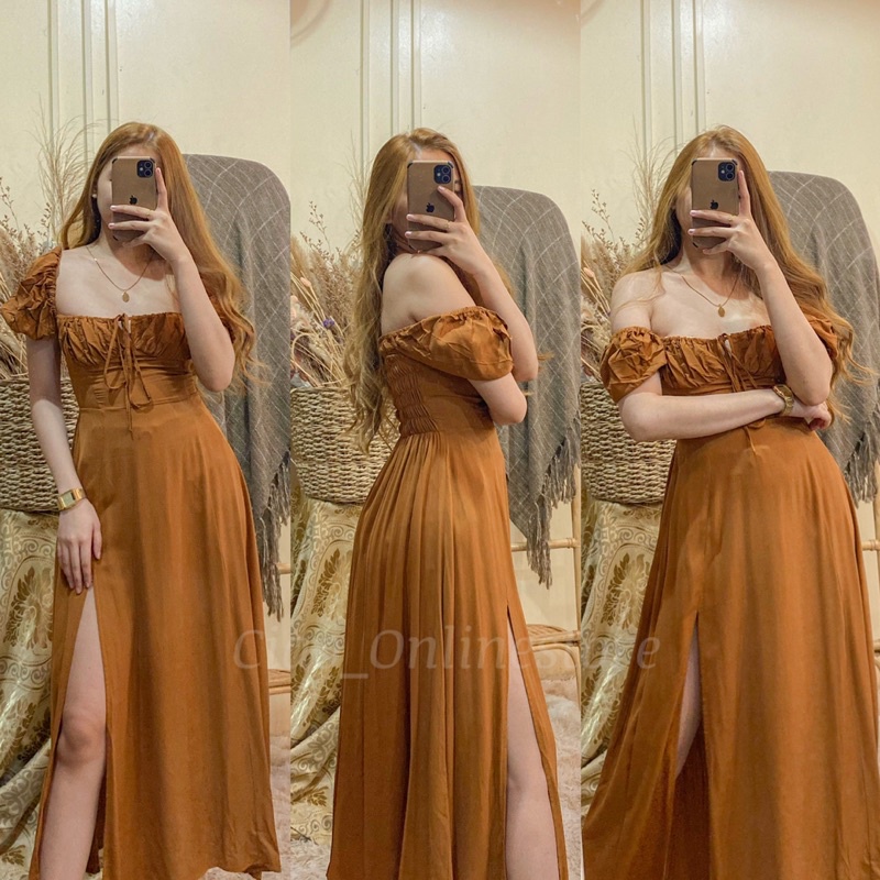 Slit Maxi Dress - Ciao_Onlinestore | Bustier Maxi Dress | Shopee ...