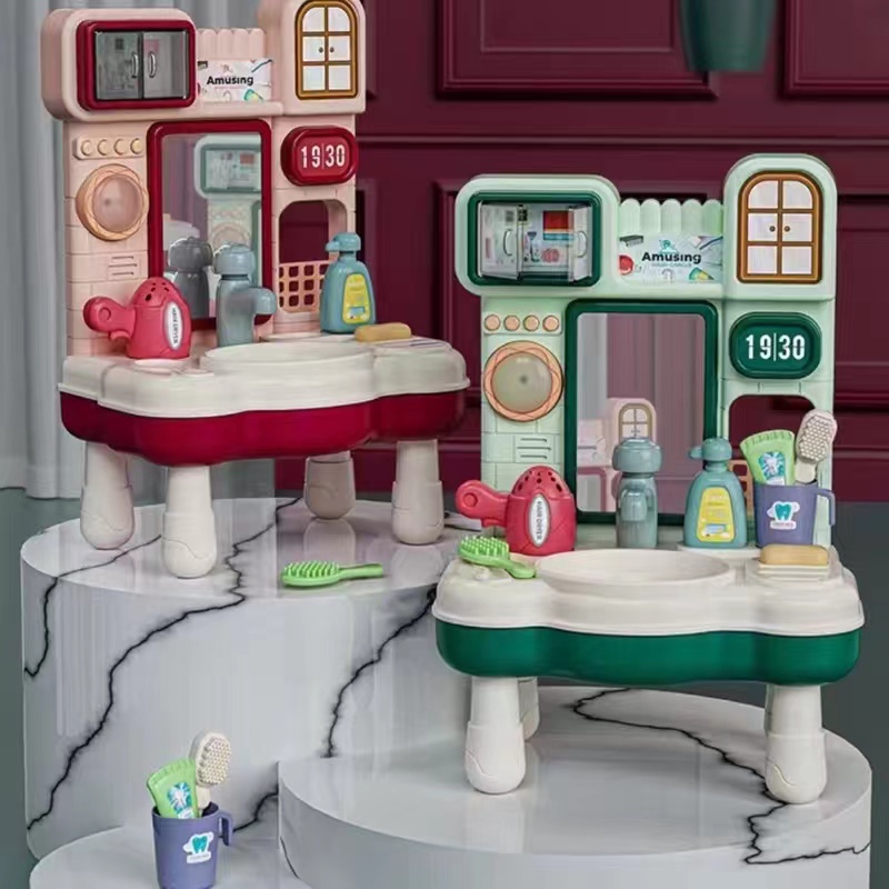 Play Bathroom Toys with Water Wash Basin Vanity Sink Toys Children wash ...