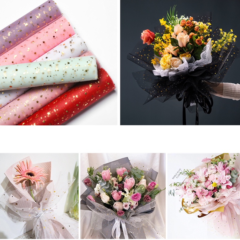 70CM~ 1PCS Korean star and moon mesh Lollipop bouquet diy flowers ...