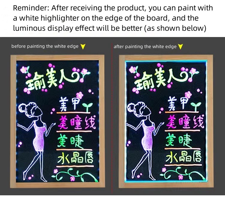LED Electronic Fluorescent Board Luminous Word Billboard Shop ...