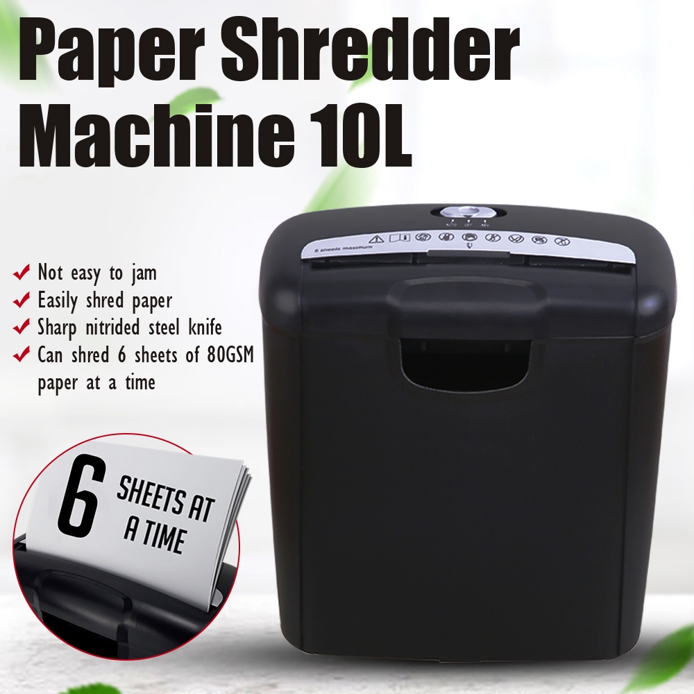 Paper Shredder Machine Black 10L (STRIP CUT) 220VOLTS | Shopee Philippines