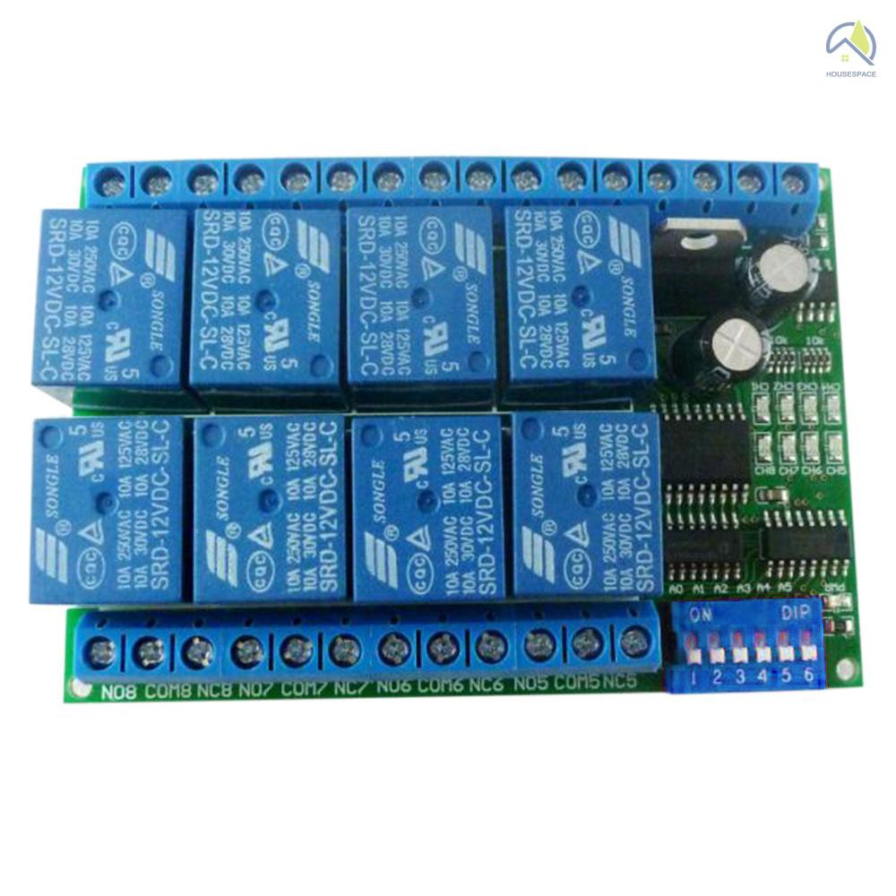 12v 8ch rs485 relay modbus rtu protocol serial port remote control switch for plc control board ...