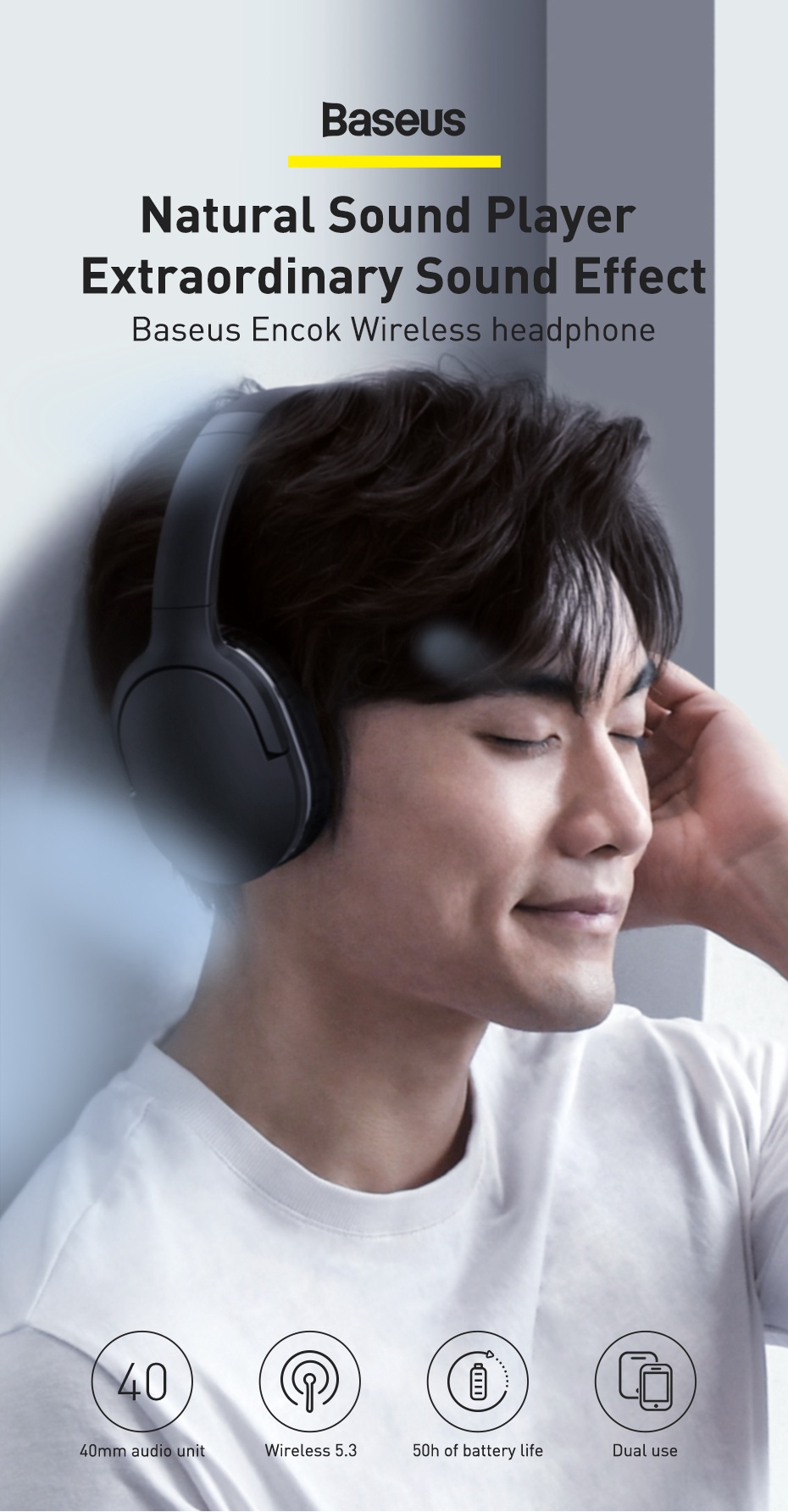 Baseus D02 Pro Bluetooth Earphones Stereo Wireless 5.0 HIFI Foldable ...