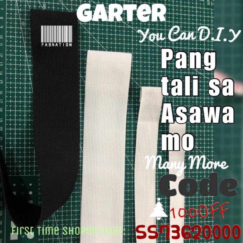 GARTER, Cylindrical CORD, FLAT CORD, VELCRO - SOLD PER YARD | Shopee ...