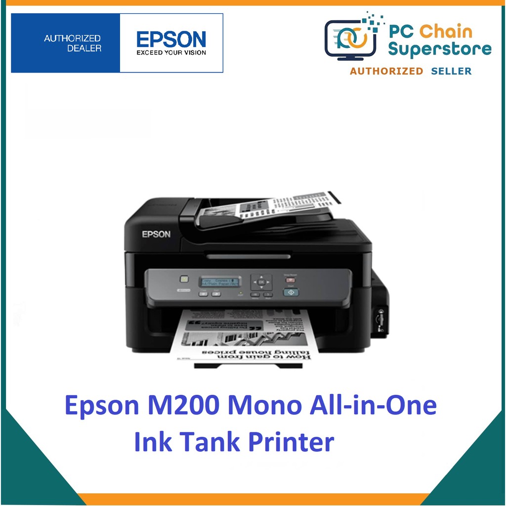 Epson WorkForce M200 Monochrome Inkjet Printer (with set of inks ...