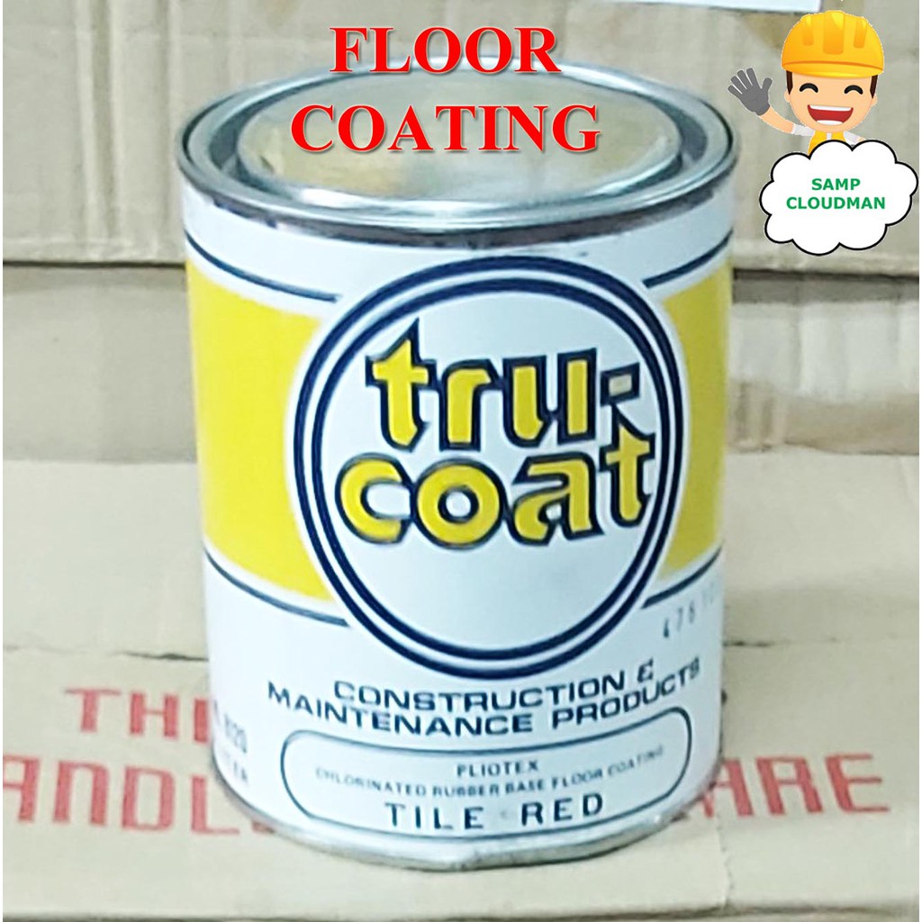 Tru-Coat Rubber Based Floor Coating Pliotex Tile Red 1 Liter Trucoat ...
