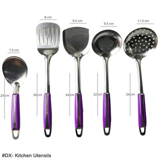 【LX♥SAVER 】Stainless Steel Cooking Utensils Slotted Turner Ladle ...
