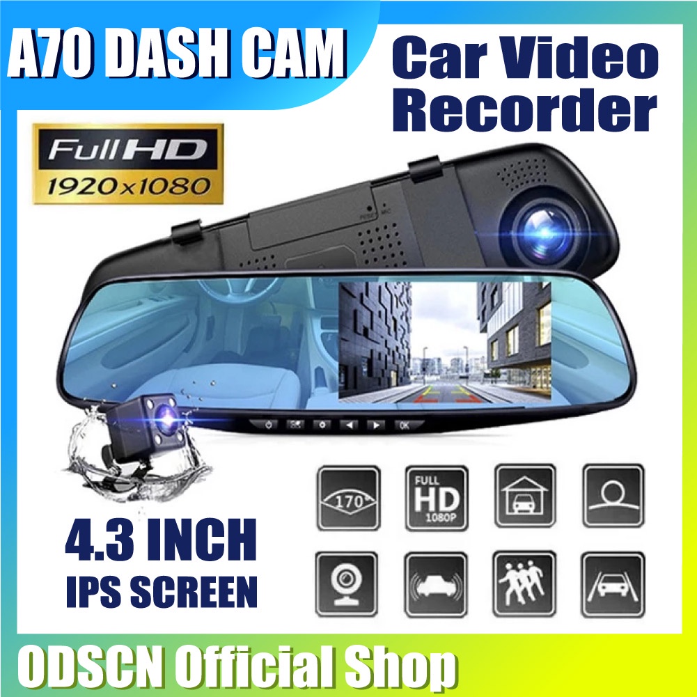 ODSCN Full HD 1080P Video Camera w/ Dual Lens for Vehicles Front ...