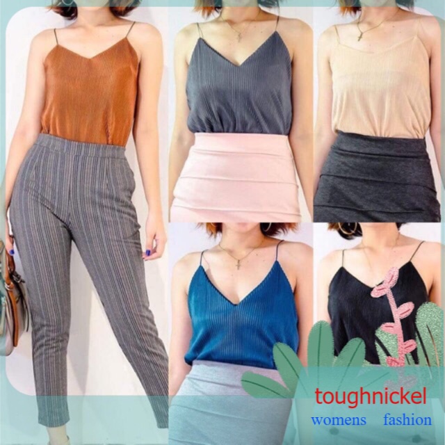 CAMI Pleated Regular String Top | Shopee Philippines