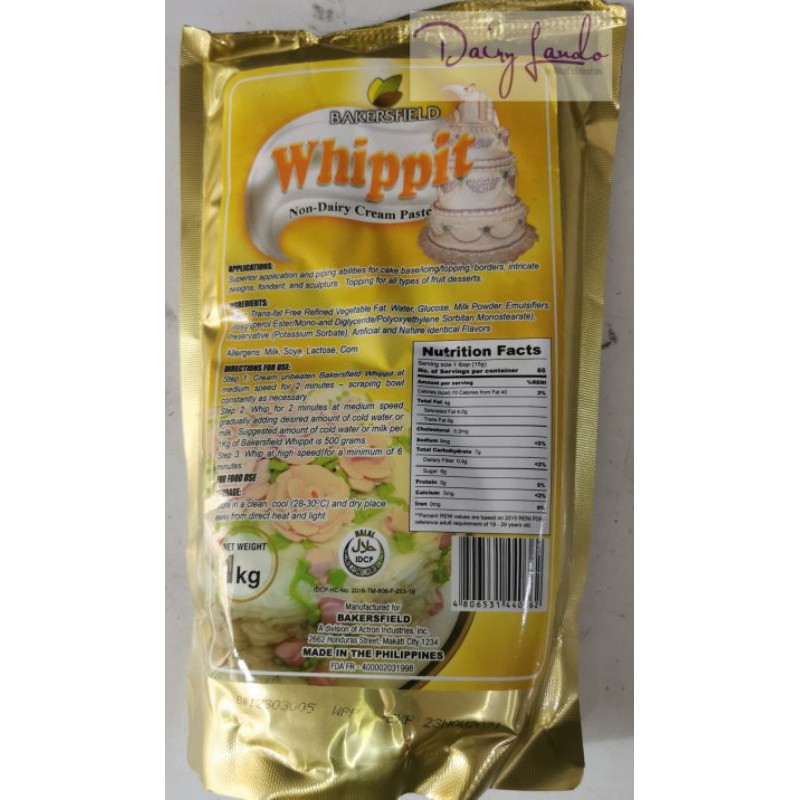 Whippit Non Dairy Cream Paste 1kg | Shopee Philippines