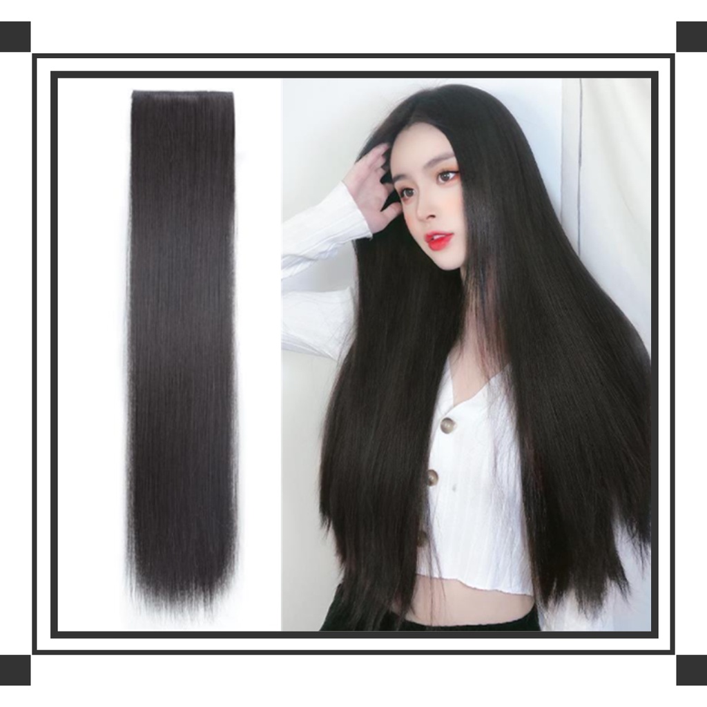 60Cm Female Straight Long Hair, Piece Wig, Hair Extension Pieces ...