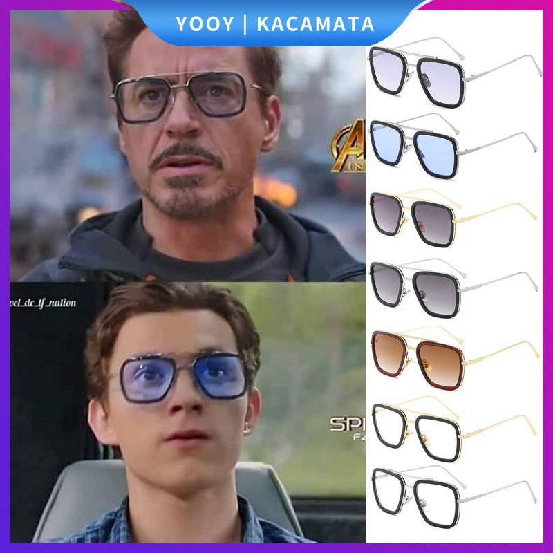 Edith Glasses Tony Stark Iron Man Spider Man Sunglasses Women Men Metal Frame Eyeglasses Eyewear