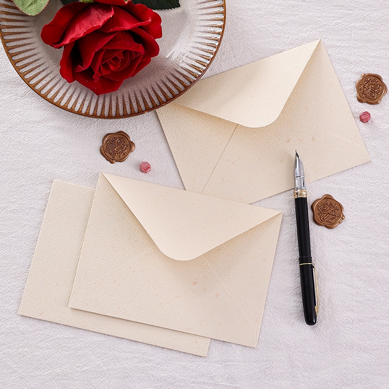 5 Pcs Vintage Linen Texture Envelopes Retro Sealing Stickers Envelope ...