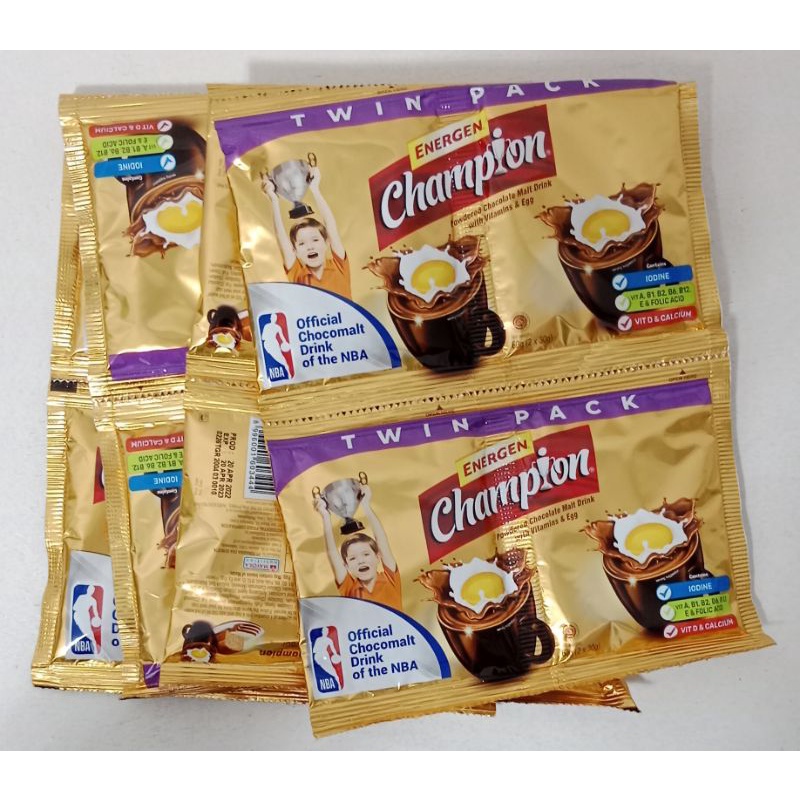 Energen Champion Chocolate Malt Drink Twin Pack 4's-8's | Shopee ...