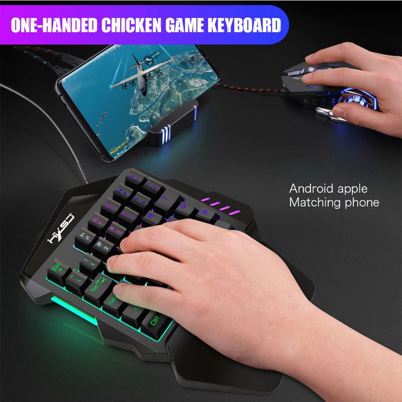 One-handed Gaming Keyboard Mechanical Ergonomic Mini Game Keypad 35Keys ...