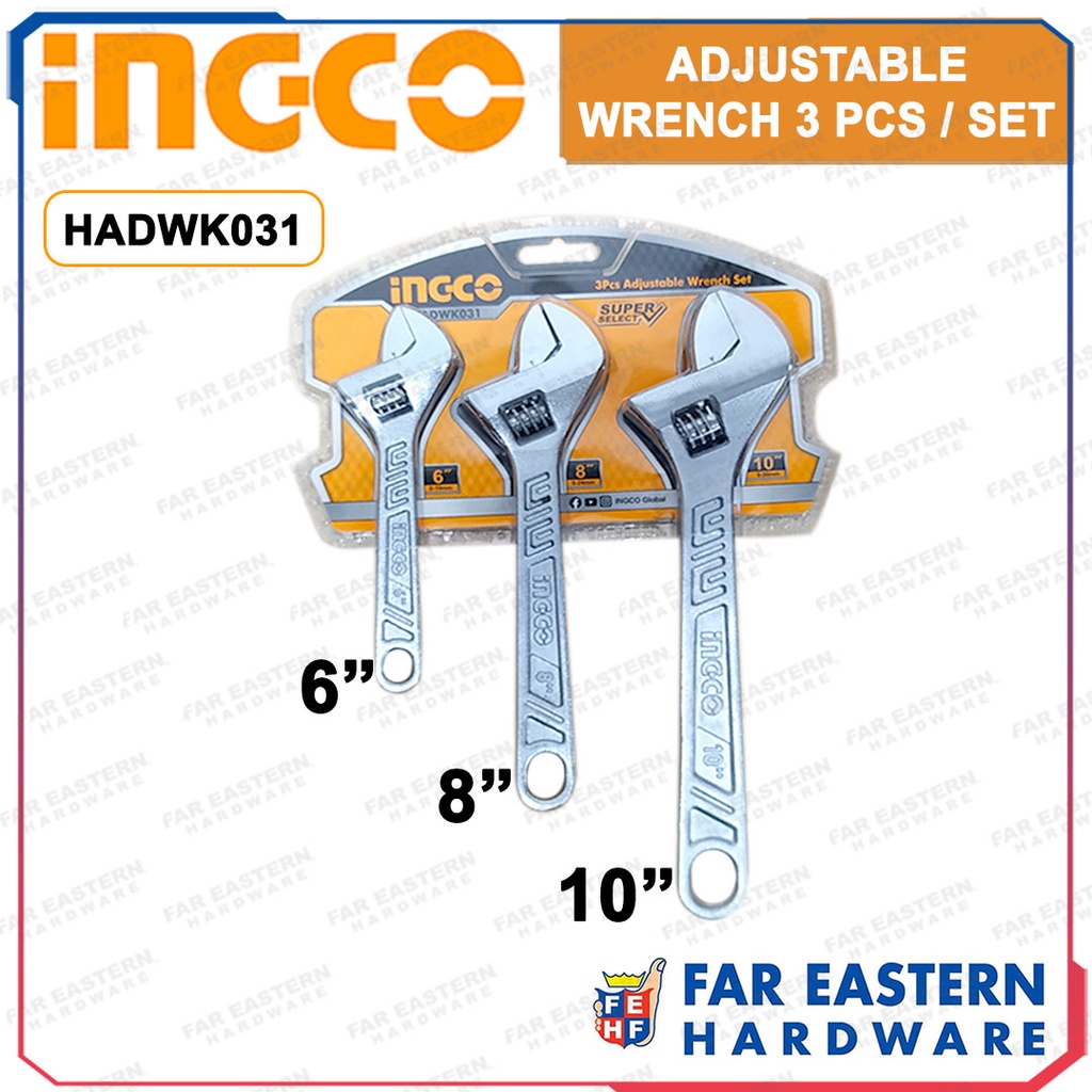 INGCO Adjustable Wrench 3 Pcs / Set HADWK031 INHT | Shopee Philippines