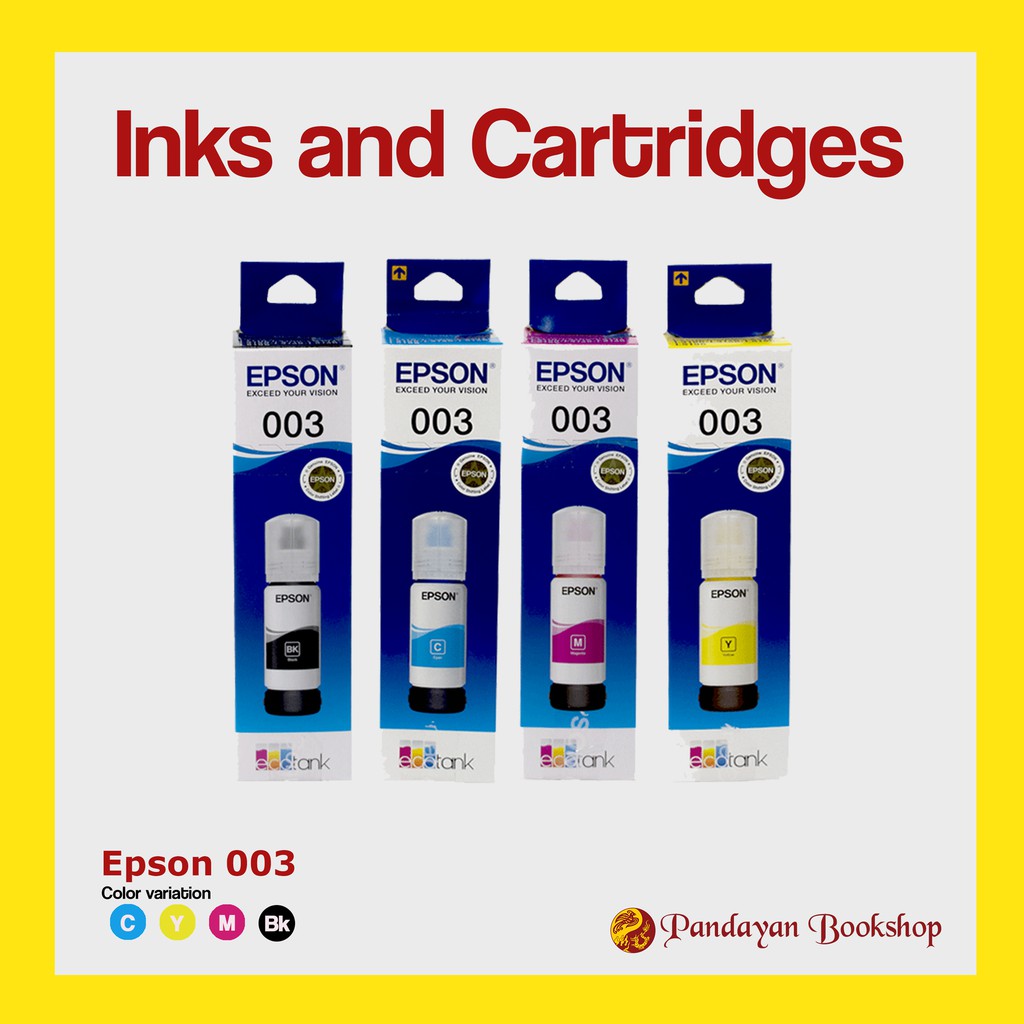 Epson Genuine Ink Refill 003 (C,M, Y, Bk - 65ml) | Shopee Philippines