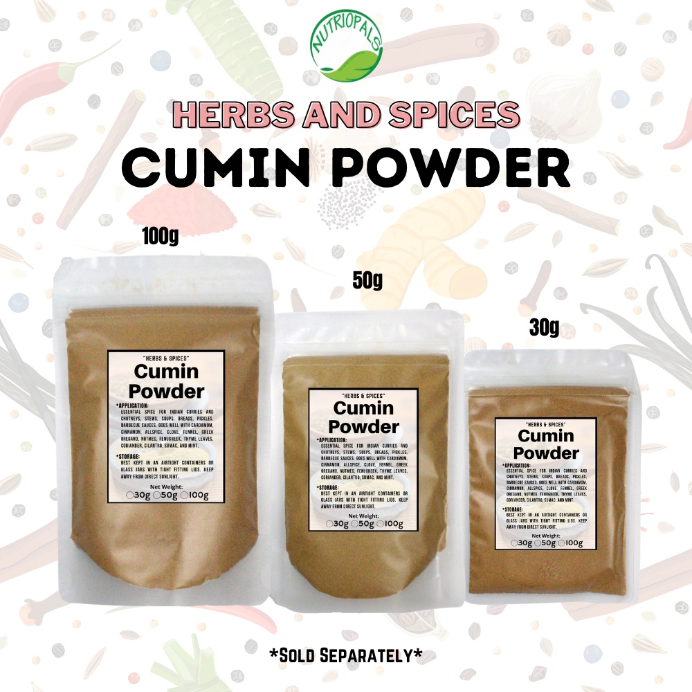 CUMIN POWDER (HERBS & SPICES) ZIPLOCK POUCH 30g, 50g, and 100g | Shopee ...
