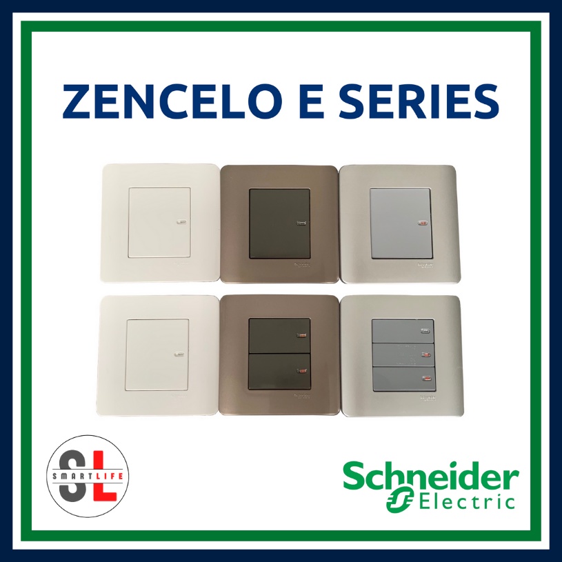 Schneider Zencelo E 3"x3" 16AX 1/2/3 Gang 1 or 2 Way Full-Flat Single ...
