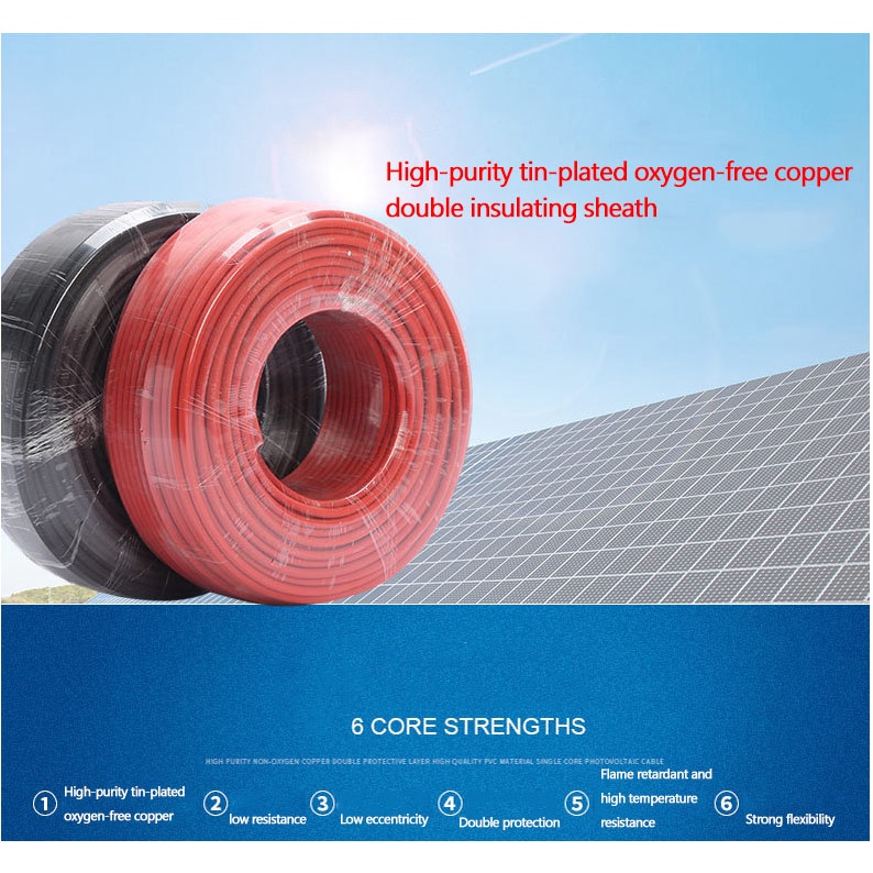 1meter Solar Cable 10mm 6mm 4mm Dc cable PV cable H1Z2Z2-K | Shopee ...