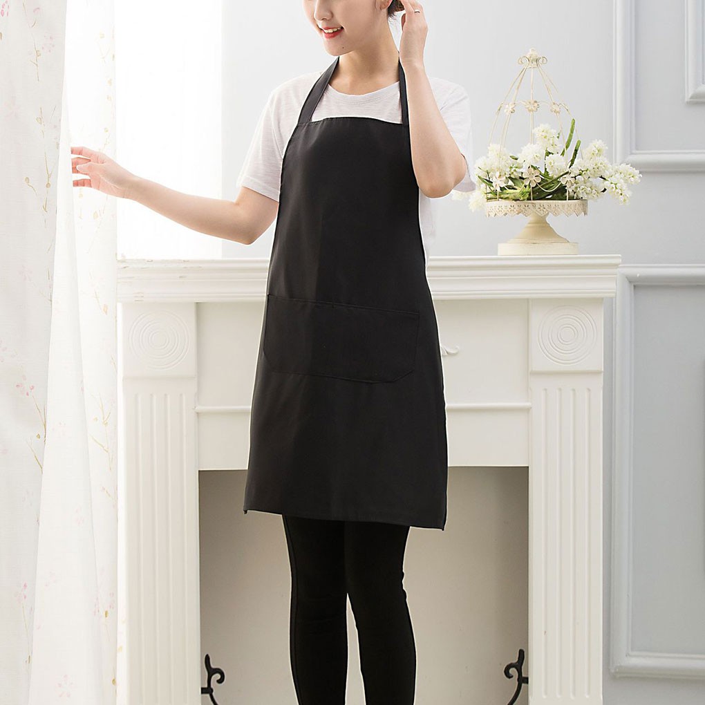 Kitchen apron Halter Neck Apron Polyester Waiter Baker Chefs Full Bib ...