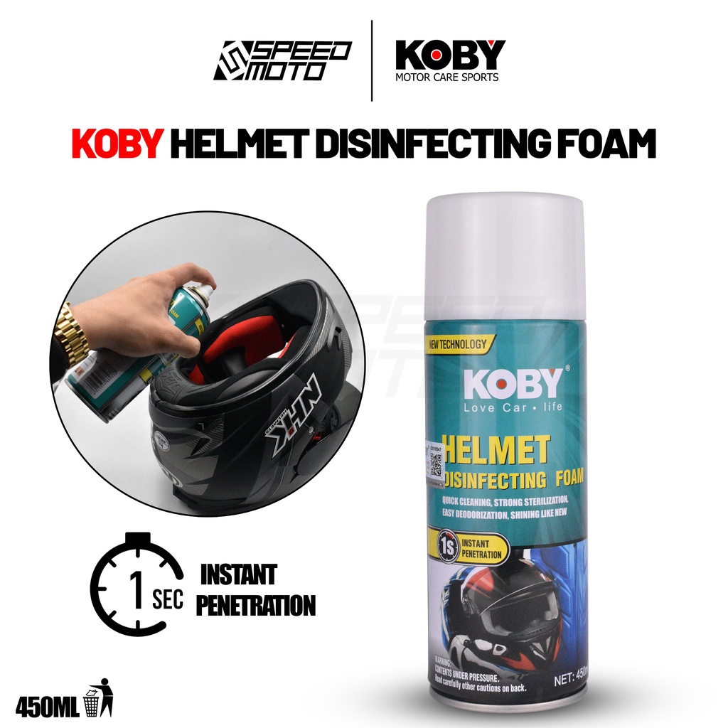 KOBY HELMET DISINFECTING SPRAY FOAM 450ml SPEEDMOTO | Shopee Philippines