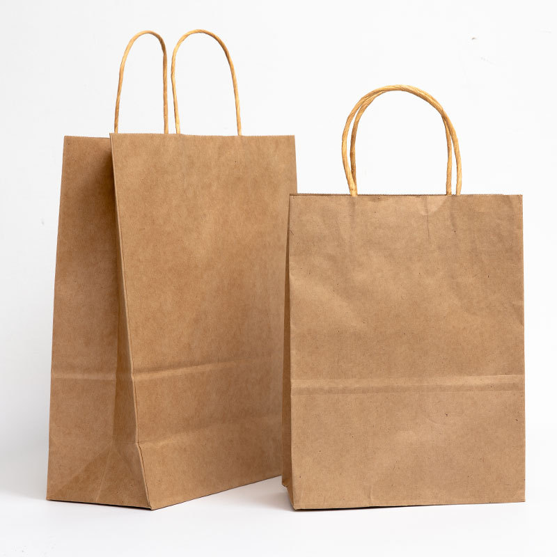 Brown Portable Kraft Paper Tote Bag/Eco Reusable Clothing Storage Shopping Casual Bag/Folding ...