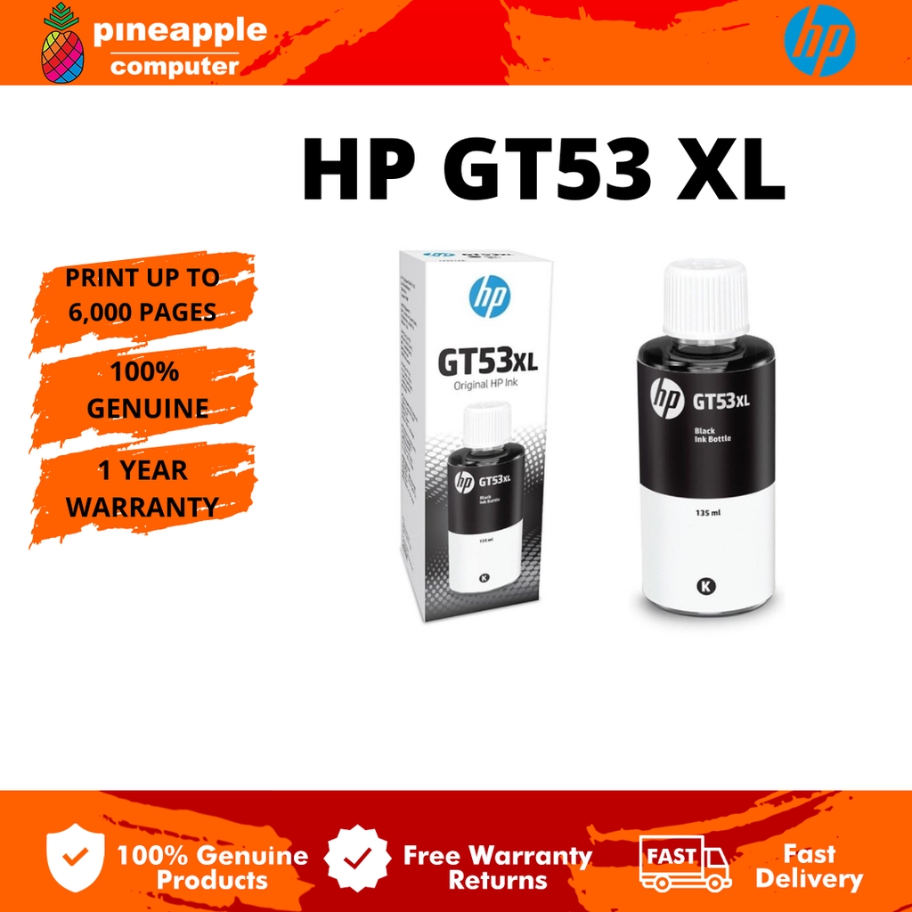 HP GT51XL Instead HP GT53XL (1VV21AA) 135-ml Black Ink Bottle | Shopee ...