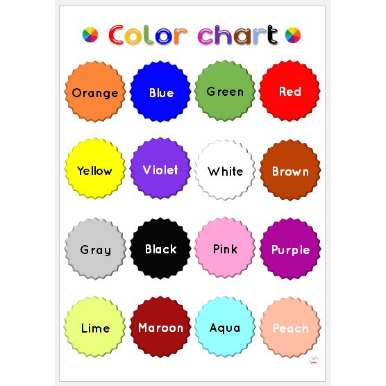 Laminated Big chart Colors Educational Chart for kids, Laminated Chart ... Laminated Big chart Colors Educational Chart for kids, Laminated Chart ...