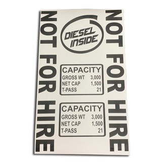 Hyundai H100 Van Car Sticker set Capacity Diesel and Not For Hire ...