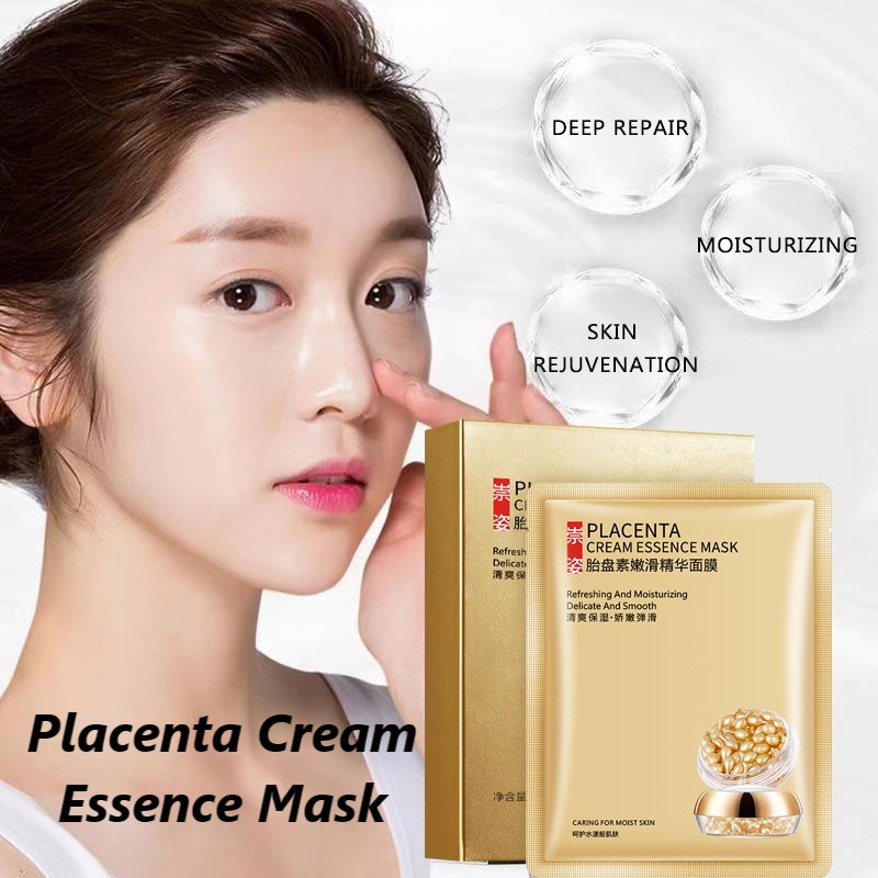 Essence Facial Mask Fullerene Placenta Moisturizing Repair Shrinking ...