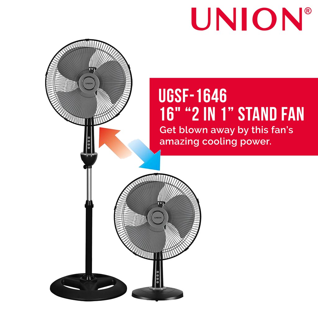 Union UGSF-1646 16″ 2-in-1 Convertible Stand Fan | Shopee Philippines