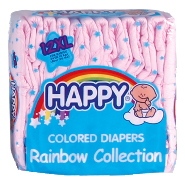 Happy Diaper Colored Pink Xl 12 pieces + 1 piece | Shopee Philippines