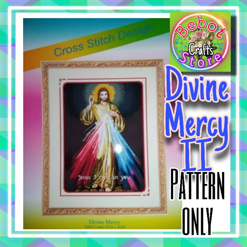 Divine mercy 2 cross stitch pattern / Pattern only | Shopee Philippines