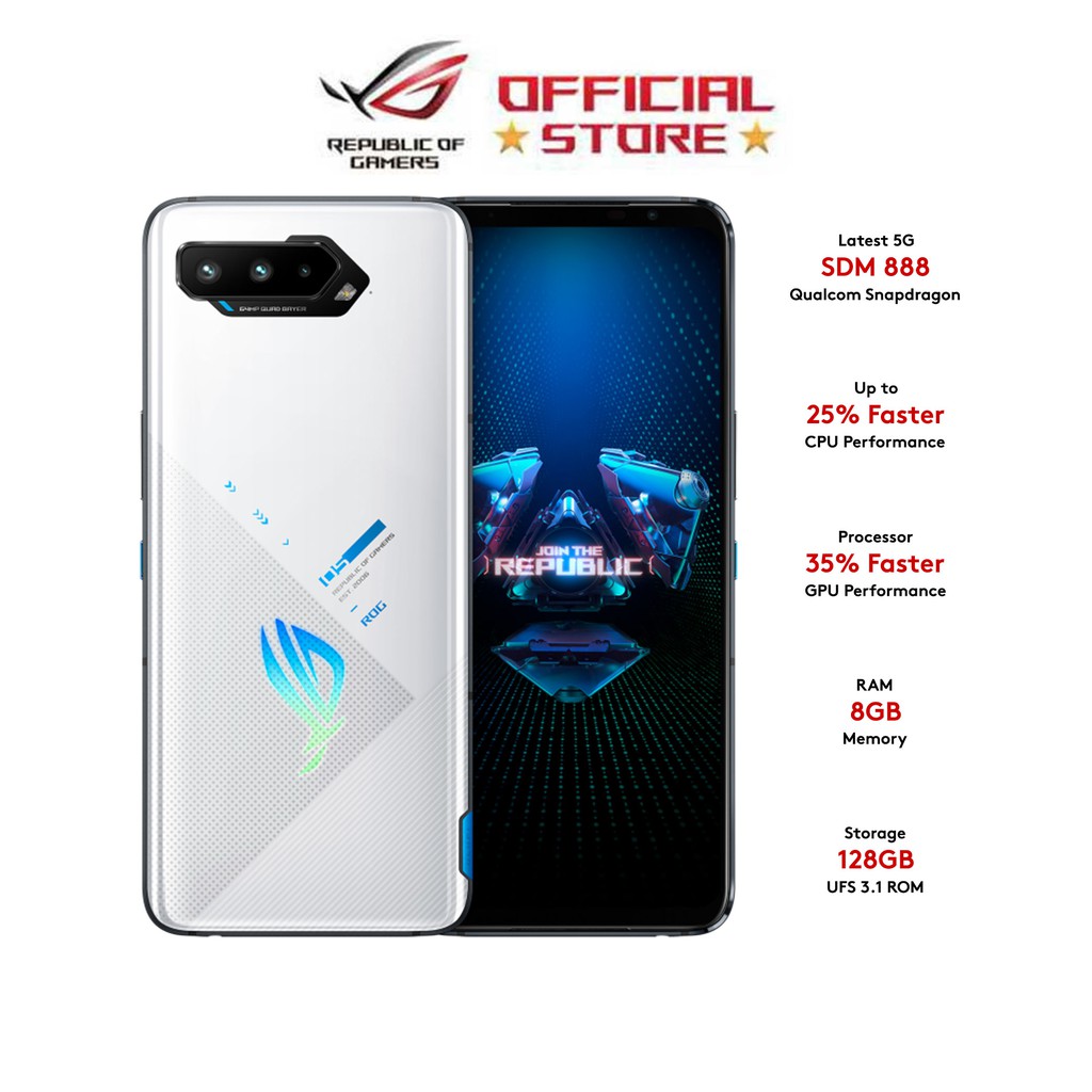 Asus ROG Phone 5 White 6.78" AMOLED, Snapdragon 888, 8GB, 128GB, Gaming ...