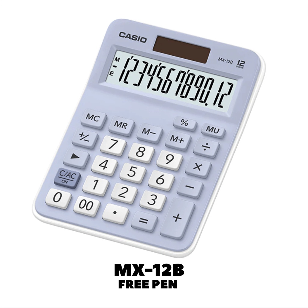 Casio Mx12b Mini Desk Calculator In Blue Color FREE PEN | Shopee ...
