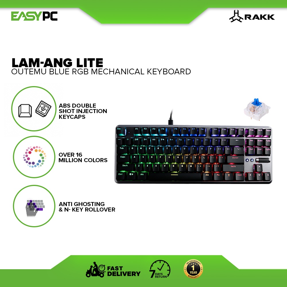 Rakk Lam-Ang Lite RGB TKL Mechanical Gaming Keyboard,Fully Modular and ...