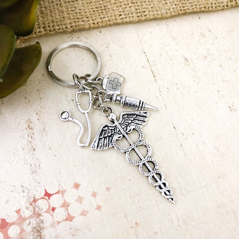 Doctor Keychain • Medical Keychain • Stethoscope Keychain • Syringe ...