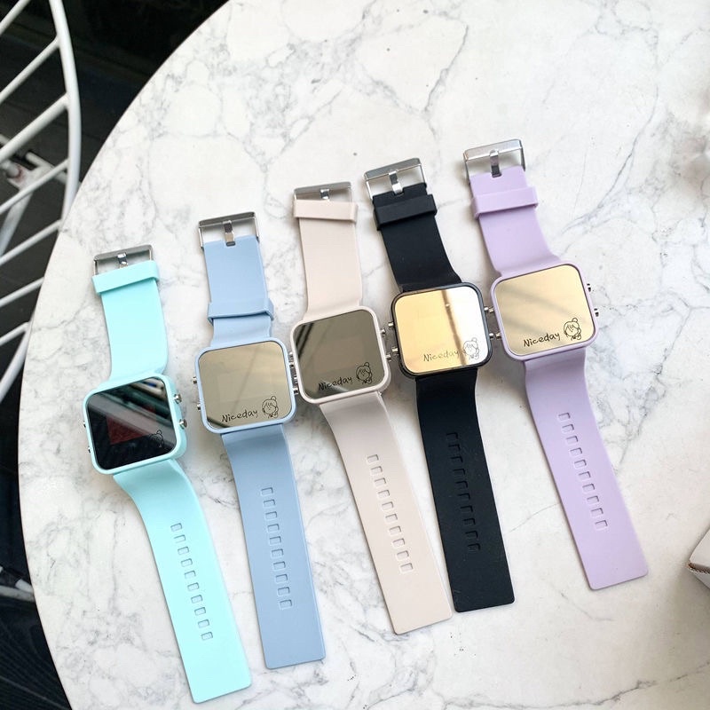 Relo New LED Square Digital Watch Fashion Silicone Outdoor Student ...
