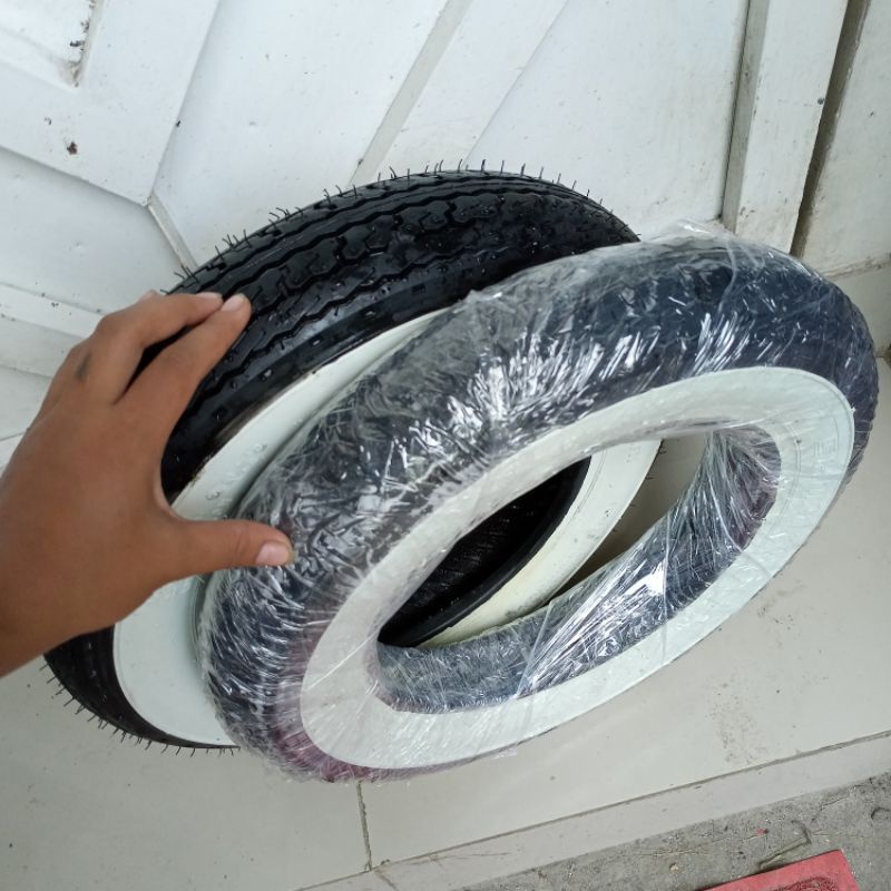 White side wall 3.50-10 or 3.00-10 tube type SR550 (SHINKO) Made in ...