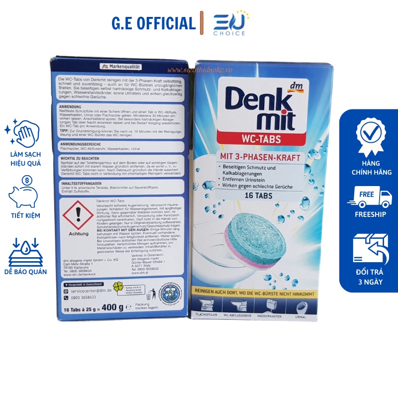 Denkmit WC Tabs Toilet Cleaner Imported From Germany, Quickly Cleanses ...