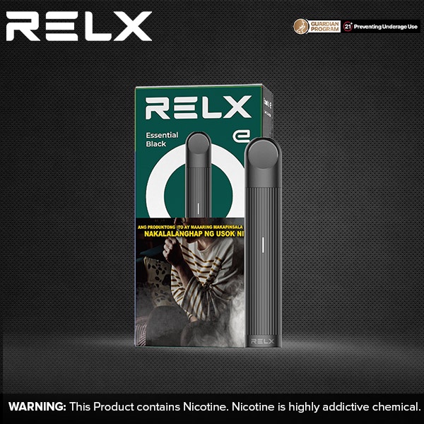 RELX ESSENTIAL BLACK Device For RELX Pro Pods Simple Easy Charging Leak ...