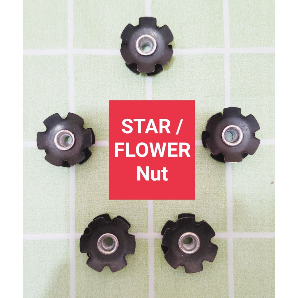 Bike Star Nut MTB Roadbike Flower Nut Steel | Shopee Philippines