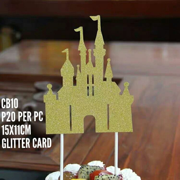 1PC GLITTER CARD CASTLE TOPPER FOR CAKES | Shopee Philippines