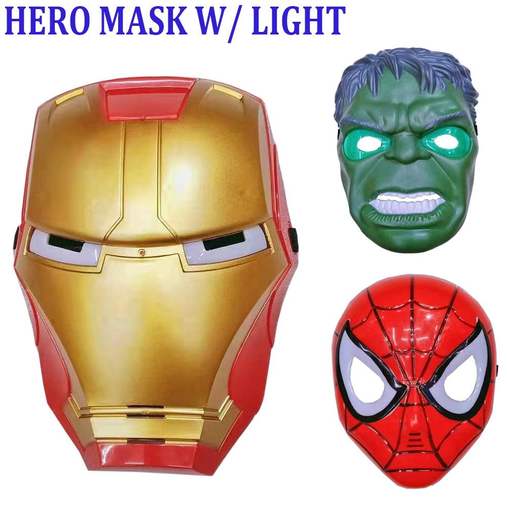Child Cartoon Super Hero Mask Avenger Hulk Spiderman Iron man Captain ...
