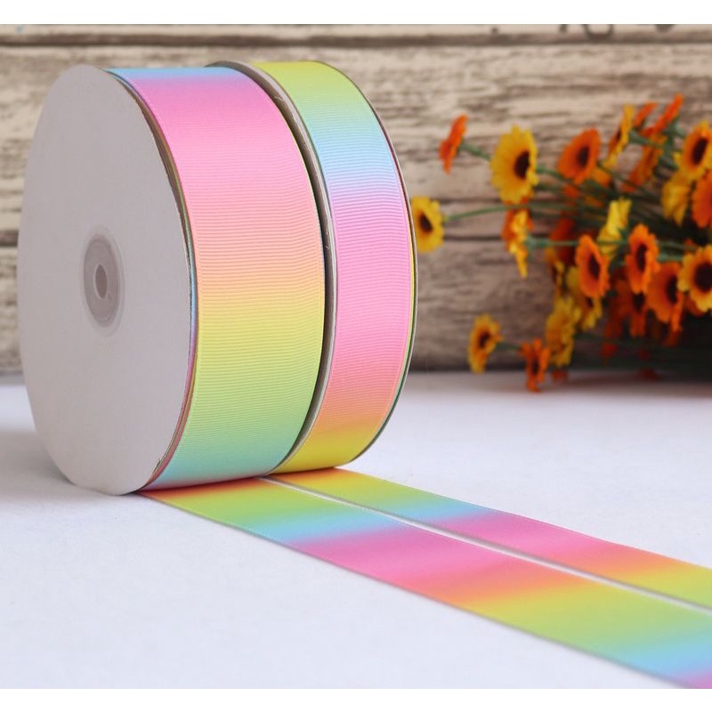 Pastel rainbow grossgrain ribbon Sold per yard | Shopee Philippines