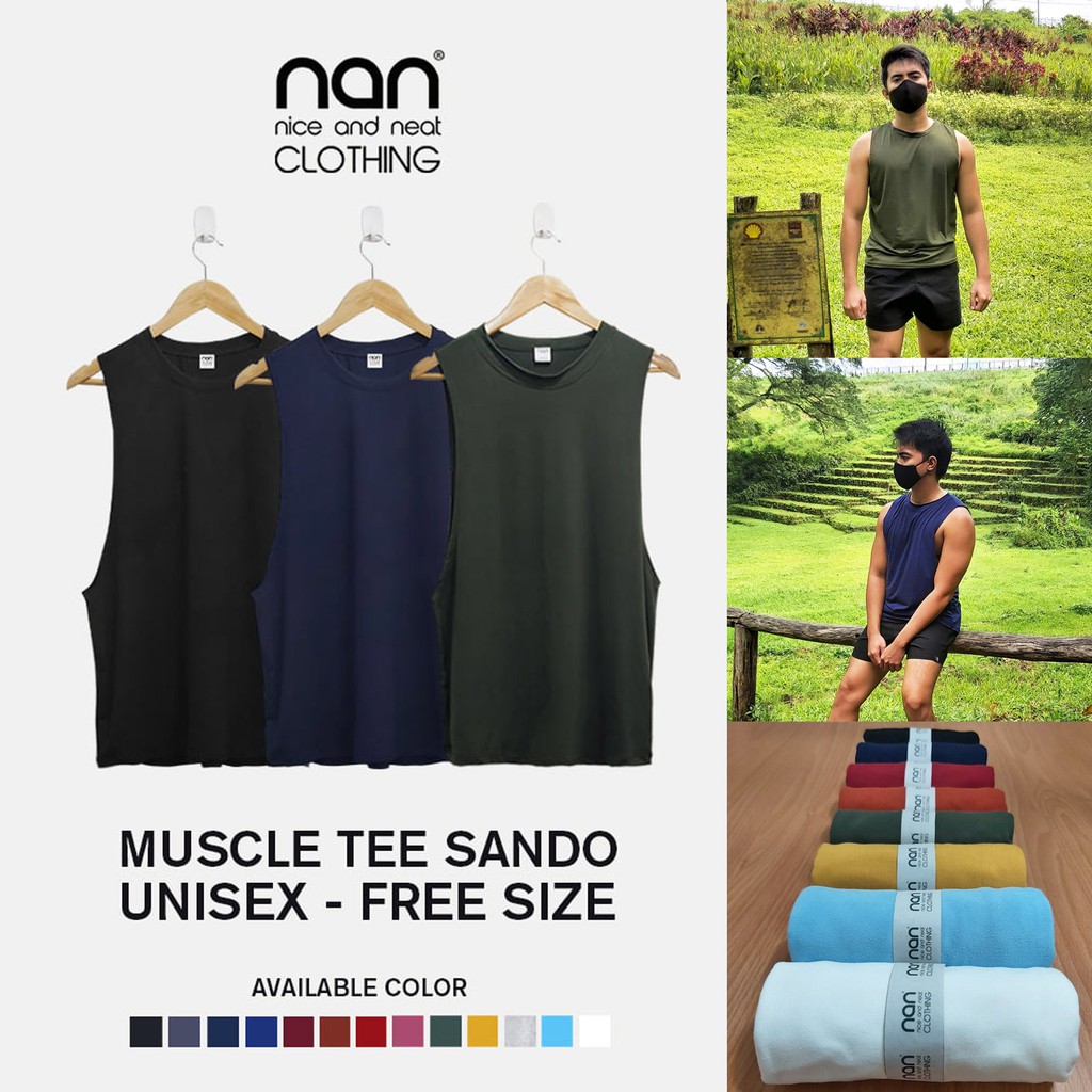 Plain Muscle Tee Sando Unisex Free Size - NAN Clothing | Shopee Philippines