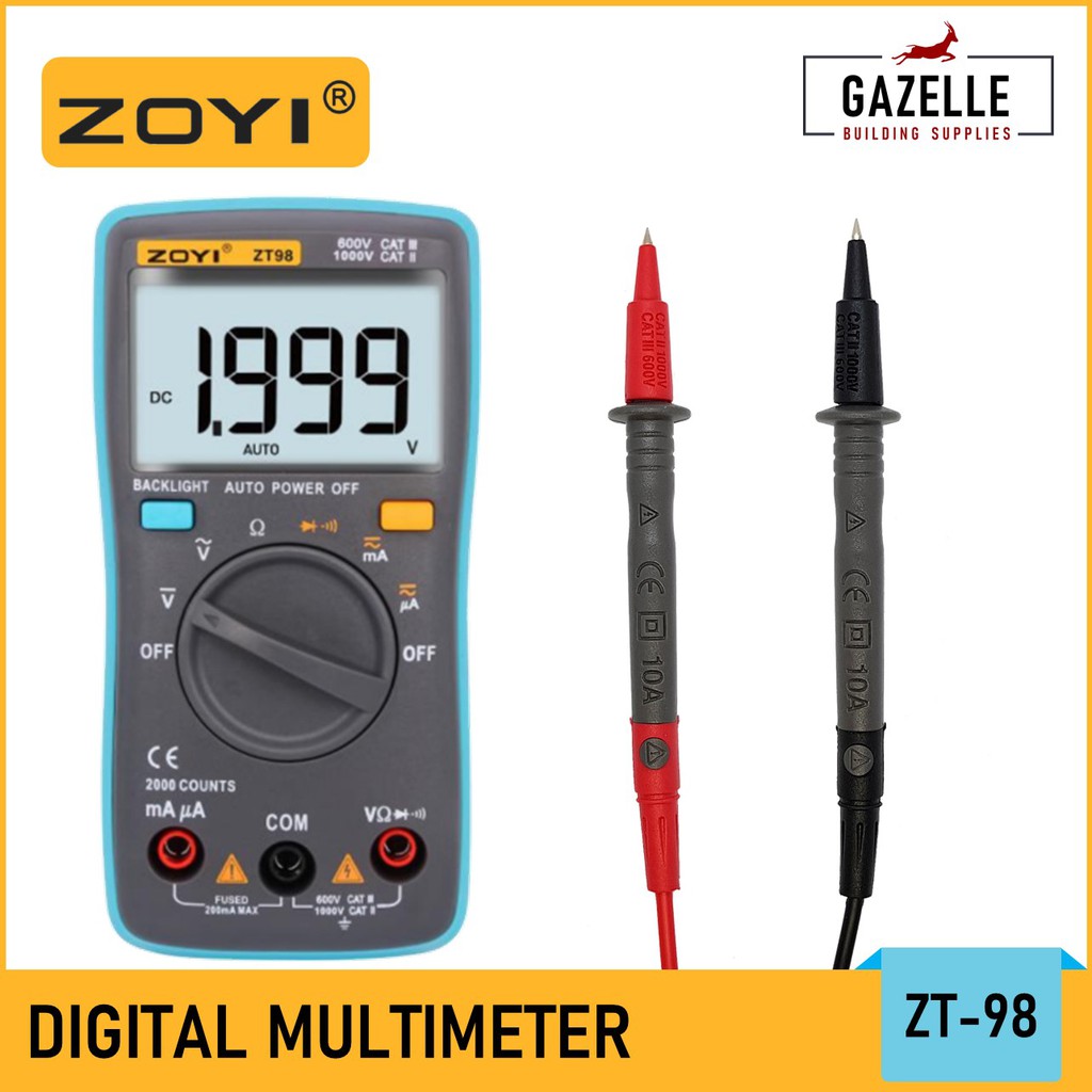 Zoyi Digital Multimeter with Digital Screen - ZT-98 | Shopee Philippines