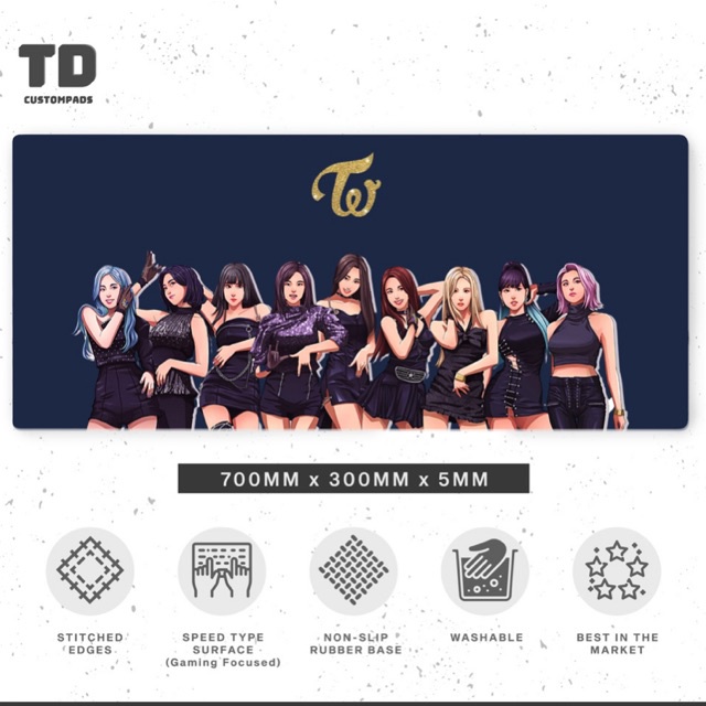 Twice Midnight Blue - Customized Extended Gaming Mousepad | Shopee ...